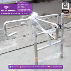 PINTU PUTAR STAINLESS BOX SATU ARAH | TRIPOD TURNSTILE SINGLE