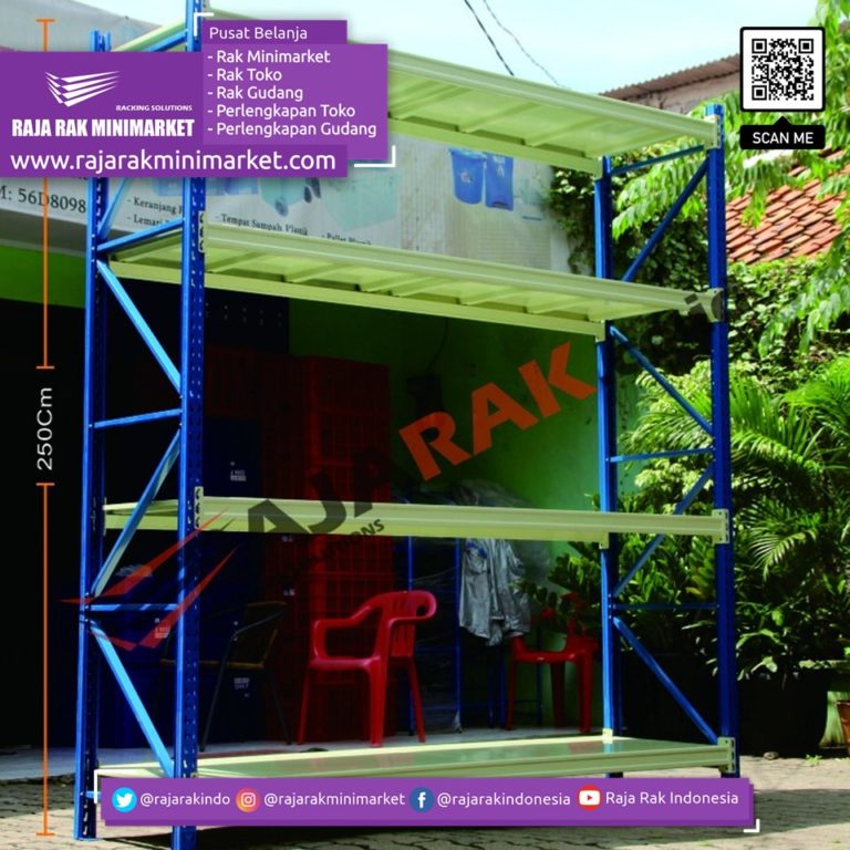 Rak Besi Medium Duty 4 Tingkat - Krisbow - Kekuatan 500Kg / Level