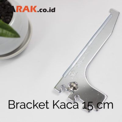 Daun Bracket Kaca 15 cm Tebal 3 mm Warna Chrome | RAK MINIMARKET TOKO ...