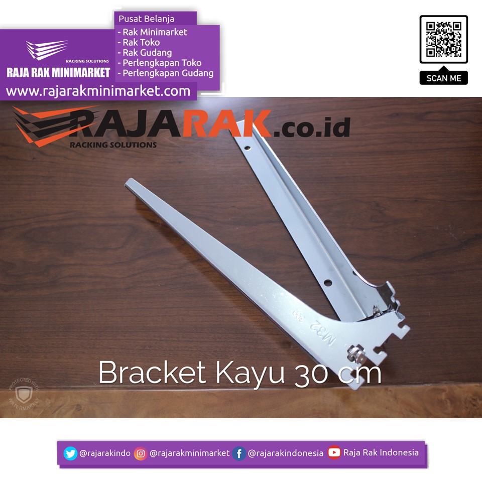 Daun Bracket Kayu 30 cm Tebal 3 mm – Rak Dinding – Rak Kayu – Display ...