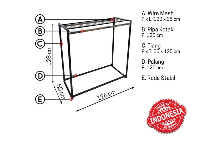 RAK GAWANG DISPLAY BAJU TIPE AND 005 | Rak Display Toko Baju Pakaian ...