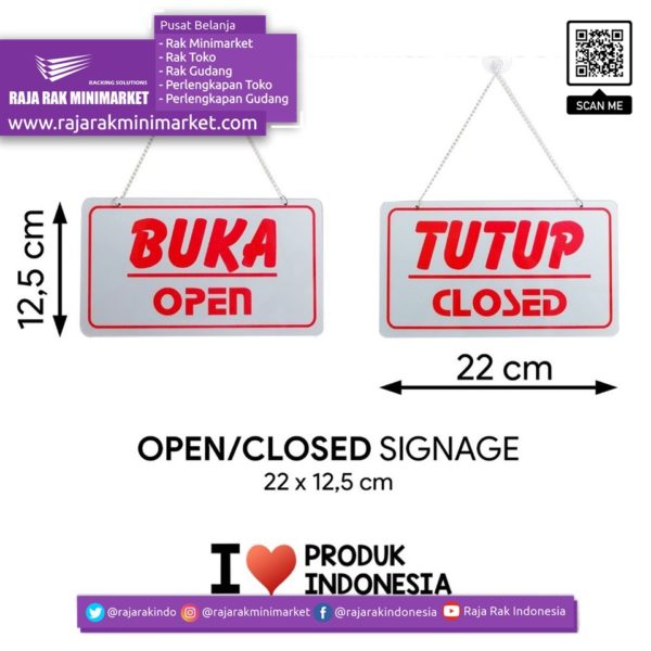 SIGNAGE – LOGO PERINGATAN BUKA TUTUP / OPEN CLOSED 22×12,5 CM | RAK ...