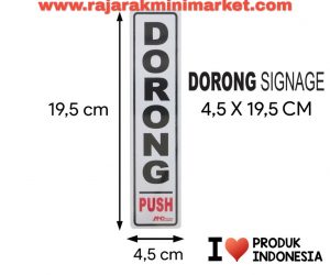 SIGNAGE / LOGO PERINGATAN DORONG 4,5×19,5 CM | RAK MINIMARKET