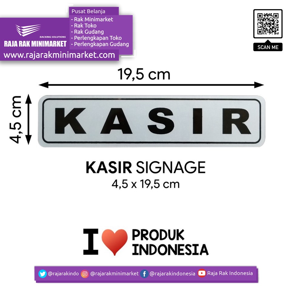 SIGNAGE / LOGO PERINGATAN KASIR 4,5×19,5 CM | RAK MINIMARKET TOKO ...
