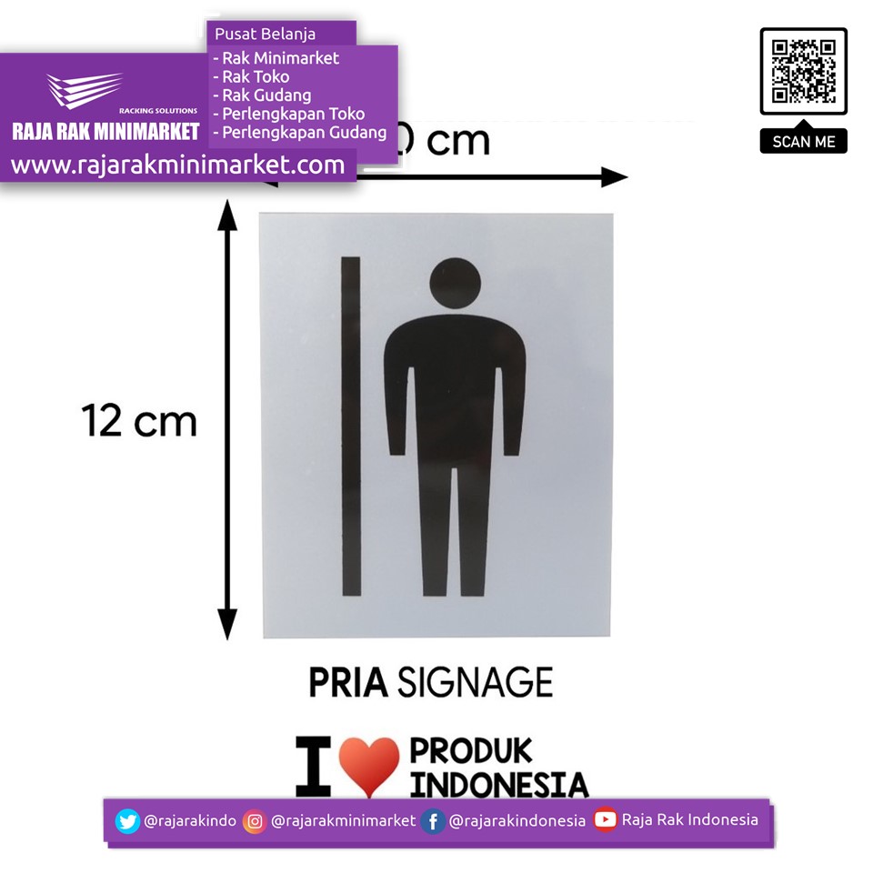 SIGNAGE / LOGO PERINGATAN PRIA PICT 10×12 CM | Rak Minimarket ...