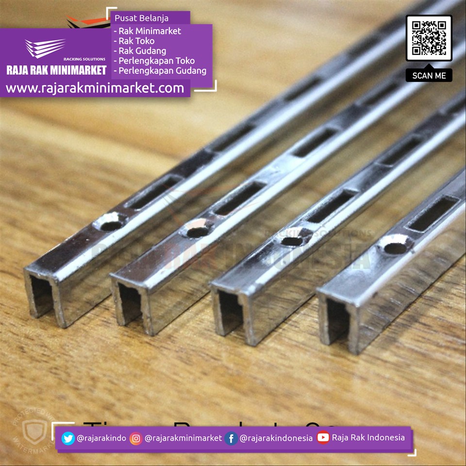 Tiang Bracket 200 cm Chrome – Rel Bracket Besi – Rail Bracket Dinding ...