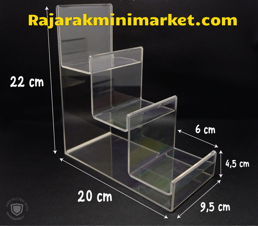 DISPLAY ACRYLIC – AKRILIK DISPLAY TAS / DOMPET 3 SUSUN