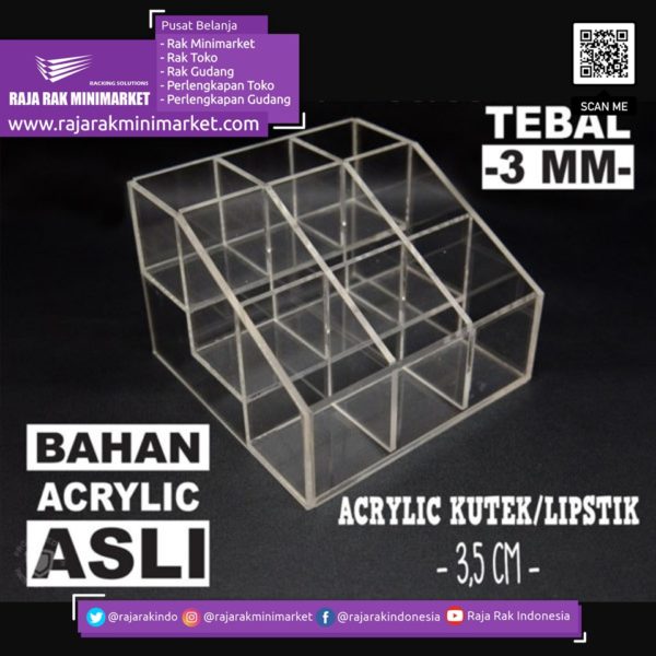 DISPLAY ACRYLIC – AKRILIK DISPLAY KUTEK 9 LUBANG | Jual Rak Minimarket ...