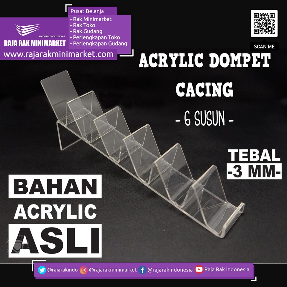DISPLAY ACRYLIC – AKRILIK DOMPET CACING 6 SUSUN | Jual Rak Minimarket ...