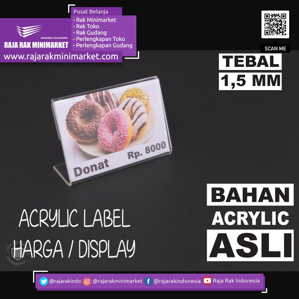 DISPLAY ACRYLIC – AKRILIK LABEL HARGA 4X6 CM | Jual Rak Minimarket, Rak ...
