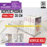 DISPLAY ACRYLIC – AKRILIK PUSHER ROKOK OTOMATIS P.30CM | RAK MINIMARKET