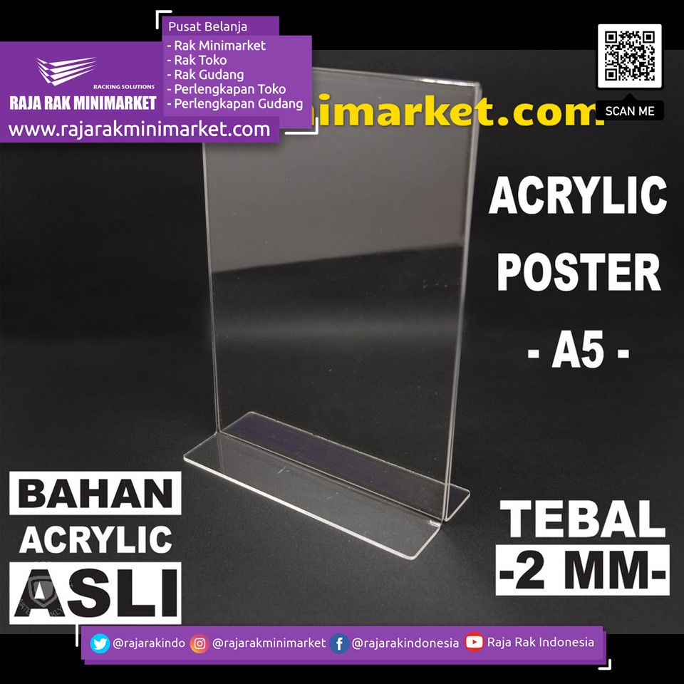 DISPLAY ACRYLIC TIPE DAA5 – AKRILIK POSTER UKURAN A5 | RAK MINIMARKET ...