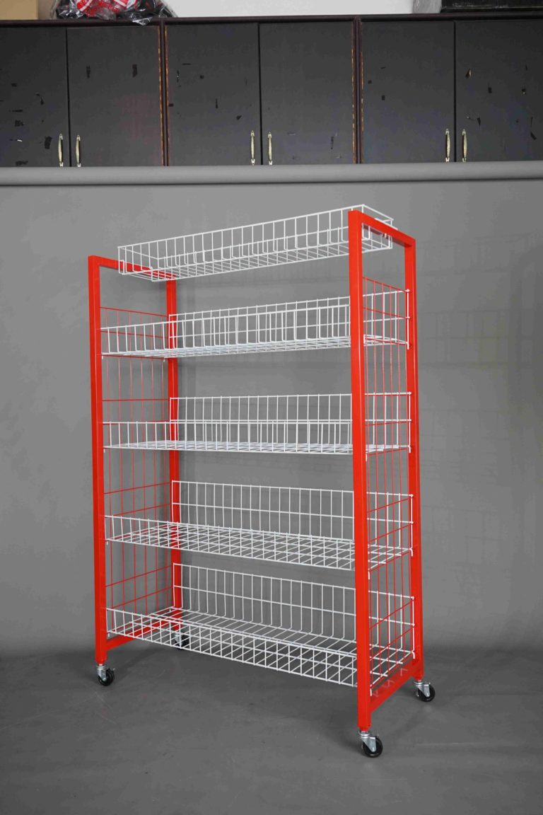 RAK DISPLAY ROTI TIPE YISUN RODA, 5 SUSUN KERANJANG