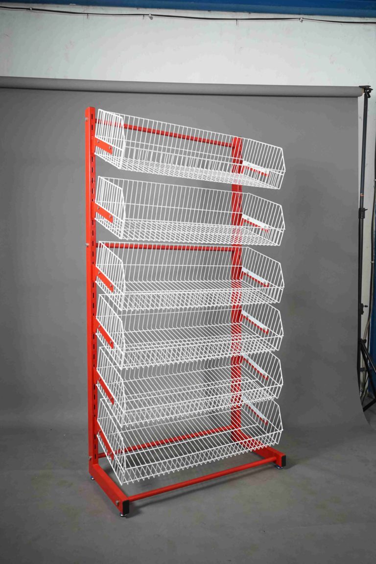 RAK DISPLAY TOKO NEW FRESNO T.180 SINGLE, 6 SUSUN KERANJANG