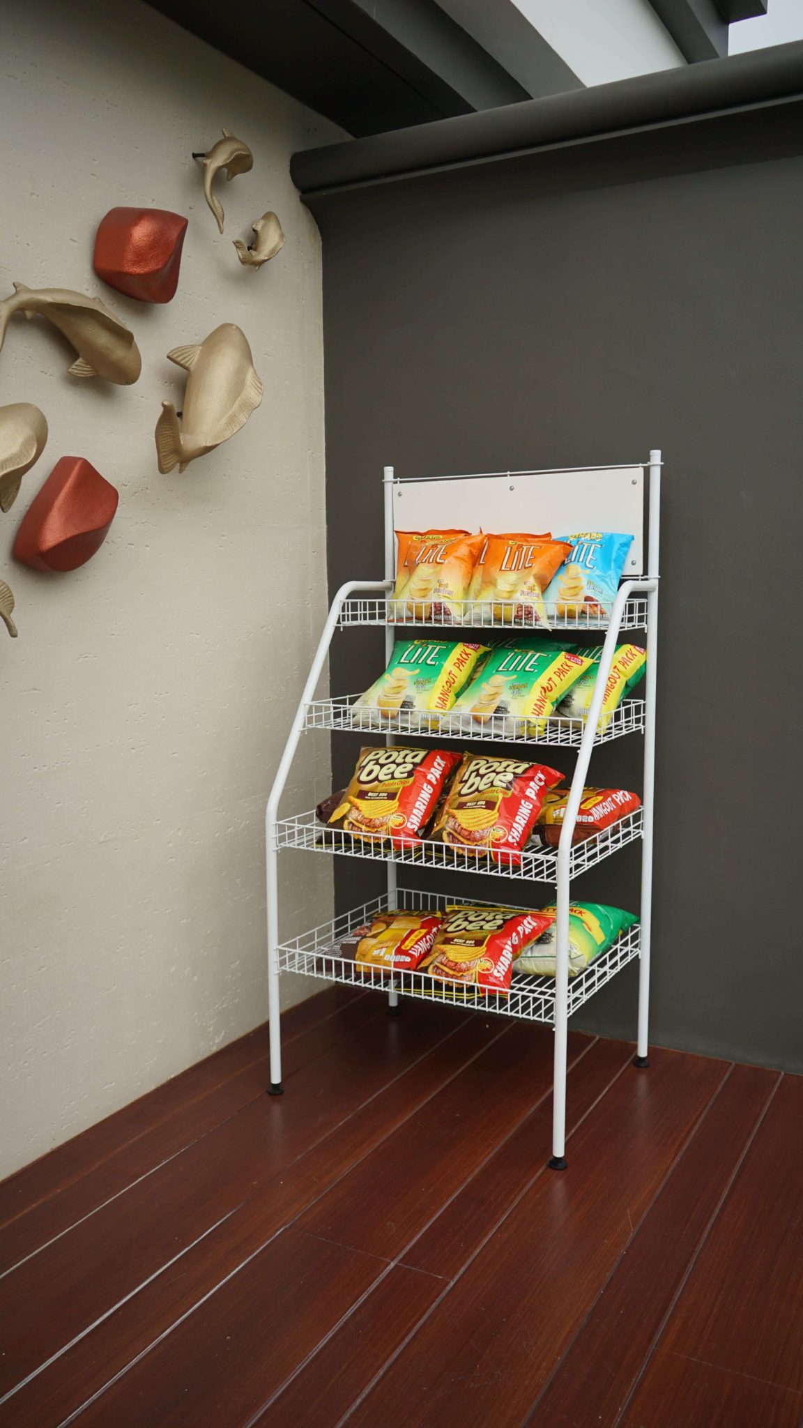 RAK PROMOSI PAPAN | RAK SARI ROTI CHIKI SNACK DISPLAY TOKO